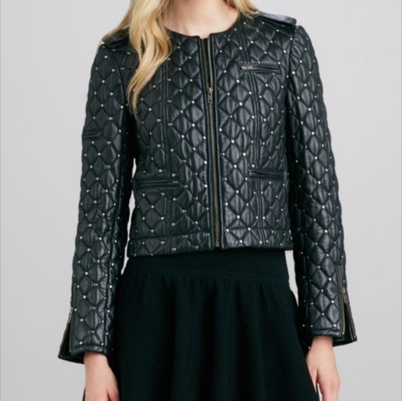 Alice + Olivia | Jackets & Coats | Alice Olivia Siri Quilted Studded ...